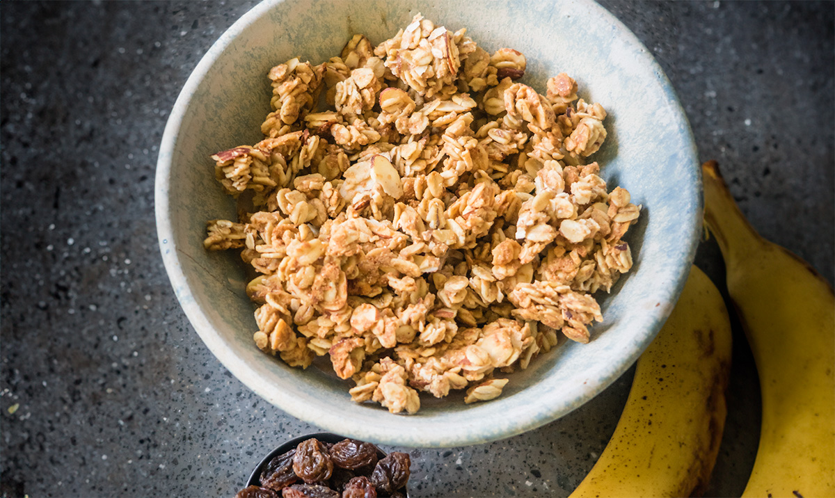 No Fuss, Easy Almond Maple Granola Recipe - Full of Beans